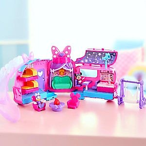 Disney Junior Minnie Mouse Bows-A-Glow Rolling Glamper 13-piece Figures and Playset, Kids Toys for Ages 3 Up, Amazon Exclusive by Just Play