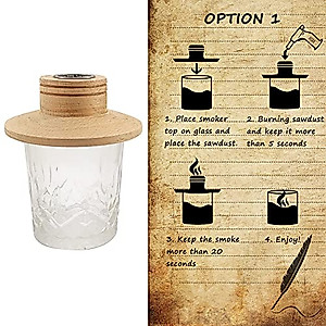 COLOSBUY Cocktail Smoking Top with Wood Chips, Smoked Cocktails, Wine, Whiskey, Drinks Etc, Smoked Cocktail Kit, Smoker Infuser Accessories