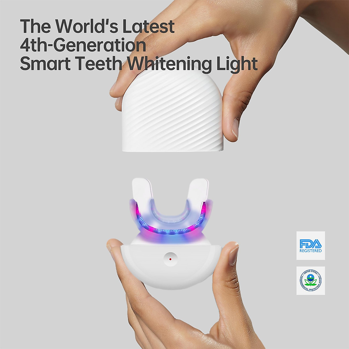 KAVVO Shell Teeth Whitening Kit 2023 Muse Design Gold Winner for Sensitive Teeth, Medical Level LED, Long Battery Life, Automatic UV Disinfection, Extra Teeth Tray & Gel for Bright Smile