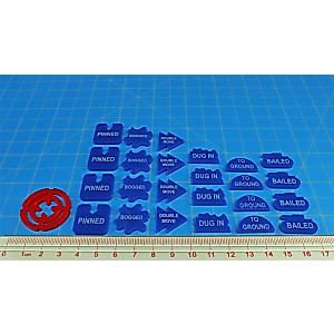 LITKO Command Token Set | Gaming Aid Pieces | Compatible with Flames of War, Bolt Action, Axis & Allies | Set of 25 (Blue)