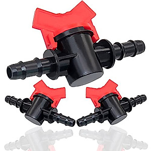 JoyTube 5/8" Drip Irrigation Switch Valve, Barbed Ball Valve for Garden Drip Irrigation Aquarium, 3 Pcs