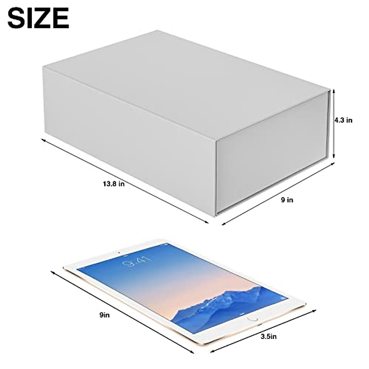 HavrePac 6 Pack Large Gift Boxes 13.8x9x4.3 Inches Luxury Gift Boxes with Lids,Magnetic Closure Gift Box for Present Packaging Box for Mother's Day, Birthdays, Party,Weddings