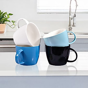 SELECTIONS OF PAN 30 Ounce Jumbo Soup Bowl Glossy Ceramic Mug with Handle for Soup, Coffee, Tea, Ice Cream, Fruit, Cereal, Milk, Mocha, Cocoa Aqua Blue 2X-Large (Pack of 1) MBB-MG13 0
