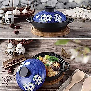 MYYINGBIN 27.5cm Moroccan Tagine Pot Ceramic Casserole Slow Cooker High Temperature Resistance Stewpot Suitable for Oven Gas Stove Microwave Oven Electric Ceramic Stove