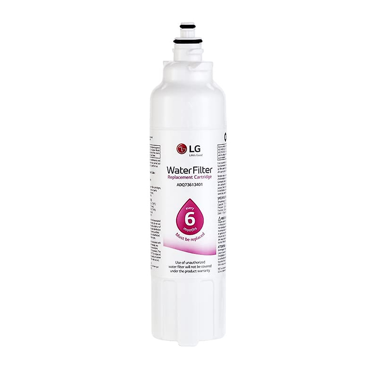 LG LT800P2 6-Month / 200 Gallon Refrigerator Replacement Water Filter, 2 Count (Pack of 1), White