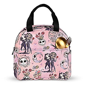 HINSUM-GLASNG The N-Before Christmas Insulated Lunch Bag Lunch Box Tote Bags For Women Adults Office School Picnic