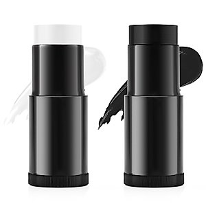 2 Pack Black White Face Paint Stick, Each Color 1 oz Cream Blendable Halloween Face Body Eye Painting Sticks for Sports Events Special Effects Makeup Kit, Full Coverage Skin Paints for Adults Kids