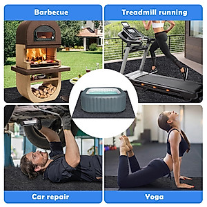 100 * 100 Inch Hot Tub Mat, Extra Large Inflatable Hot Tub Pad Outdoor Indoor, Waterproof Slip-Proof Backing, Absorbent Spa Pool Ground Base Flooring Protector Mat, Protect Hot Tub Pool from Wear