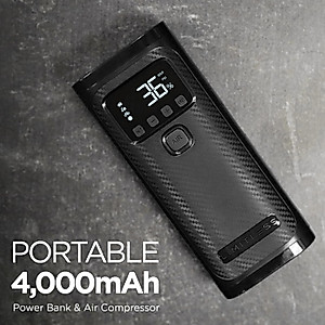 Limitless AirPro 150 PSI Portable Air Compressor Pump with Digital Display, 4,000mAh Power Bank, LED Flashlight, Auto Shut-Off & Adapters for Car/Bike Tires, Sports Balls, and Pool Inflatables