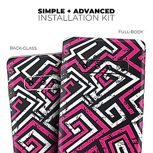 DesignSkinz Pink & White Abstract Maze Pattern Protective Vinyl Decal Wrap Skin Cover Compatible with The Samsung Galaxy S20 (Screen Trim & Back Glass Skin)