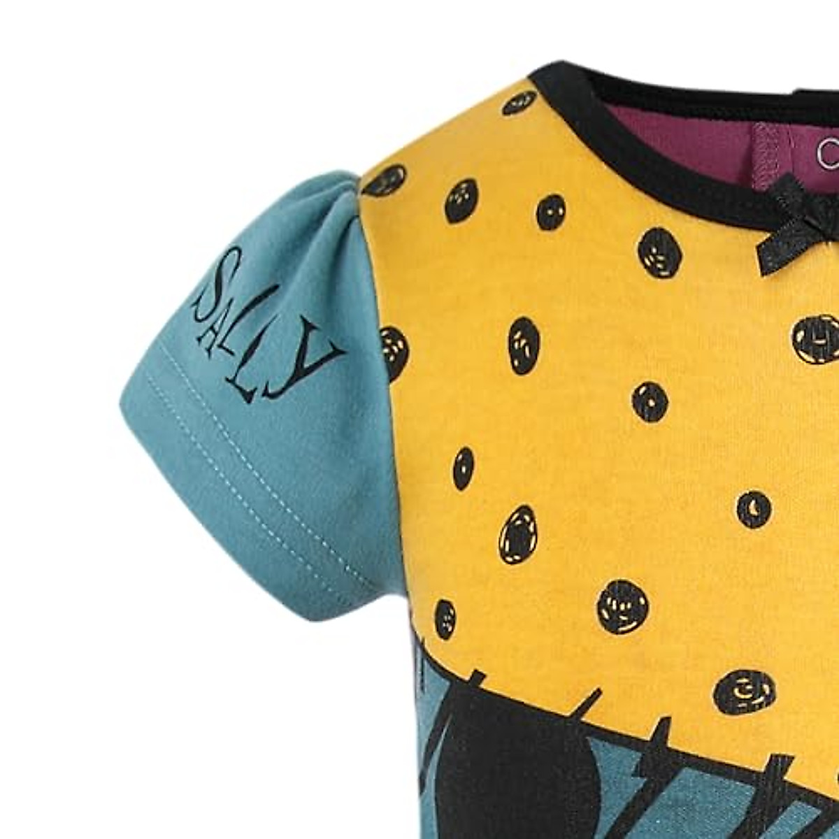 Disney Nightmare Before Christmas Sally Girls’ Bodysuit Dress and Cap Set for Newborn and Infant - Multicolor