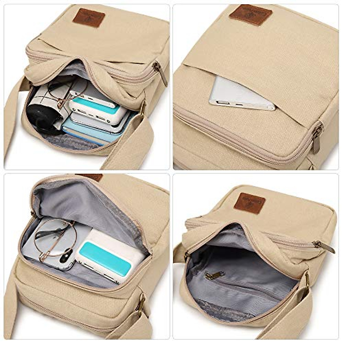 Small mini Hippie Crossbody Bag Top Zip Cotton Sling Bag Jacquard cloth Handmade Bags (off-white)