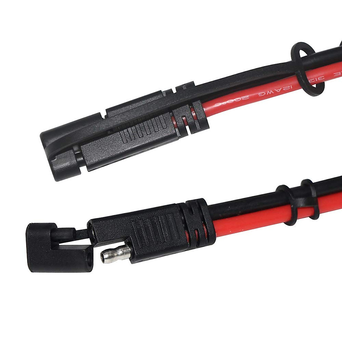 SPARKING 6FT 12AWG SAE to SAE Extension Cable 2Pin Bullet Quick Connect Heavy Duty Wire Harness with Waterproof Cap (6FT)