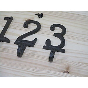 3 Cast Iron Coat Hooks 1 2 3 Numbers Numbered Rustic Hallway Entryway Old Style for Mudroom, Coat Hook, Purse Rack, Hat Hooks