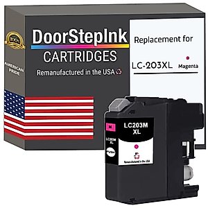 DoorStepInk Remanufactured in The USA Ink Cartridge Replacements for Brother LC203 Magenta for Printers MFC-J4320DW MFC-J4420DW MFC-J460DW MFC-J4620DW MFC-J480DW MFC-J485DW