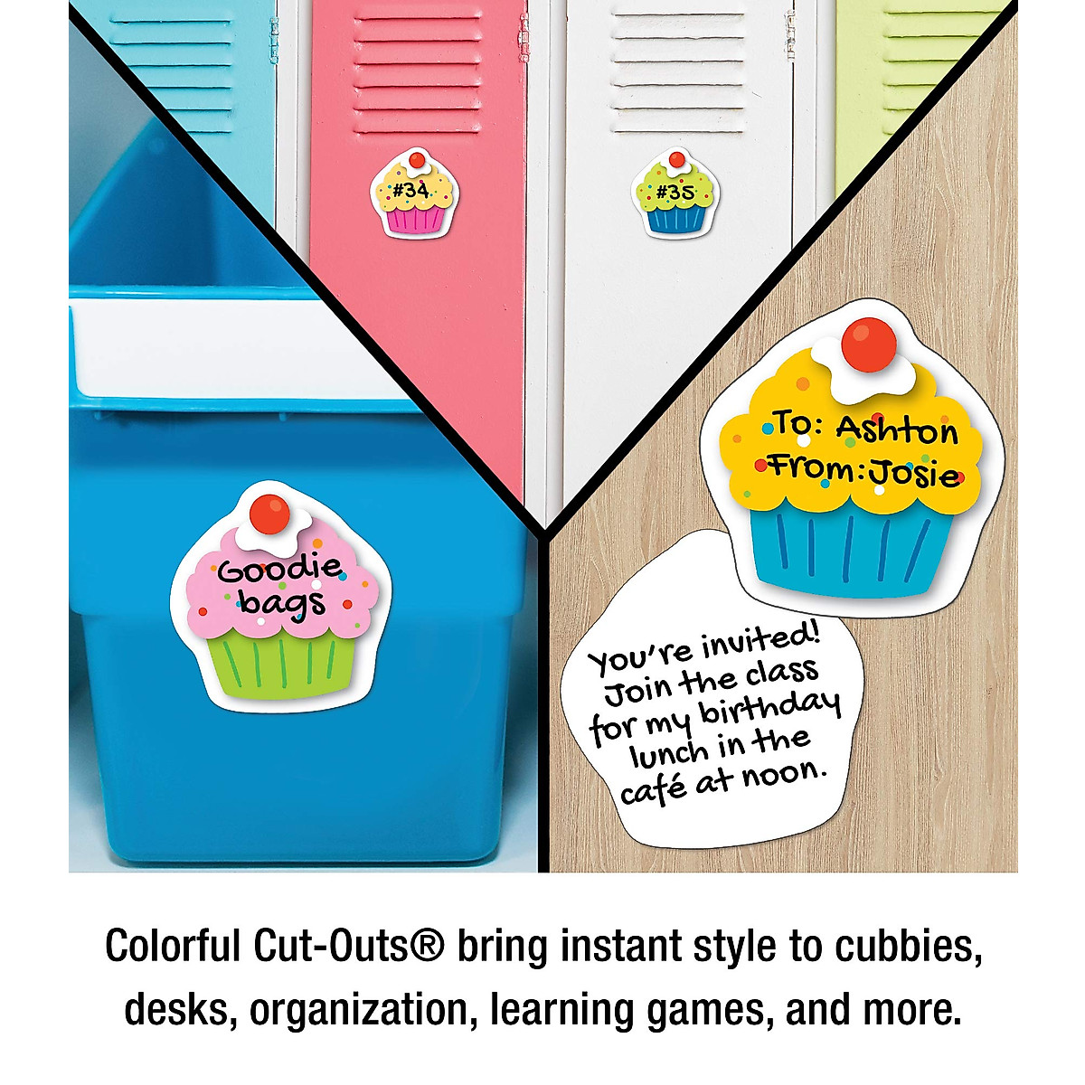 Carson Dellosa – Cupcakes Mini Colorful Cut-Outs, Classroom Décor, 36 Pieces