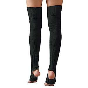 Leoparts Women's Extra Long Stirrup Leg Warmers Winter Knitted Over Knee Thigh High Footless Socks