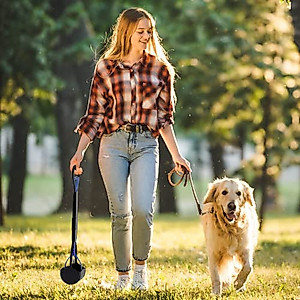 Sunkoon 28inch Non-Breakable Pooper Scooper for Dogs, Long Handle Foldable Portable Dog Scooper with High Strength Durable Spring, Easy to Pick Up for Grass and Gravel