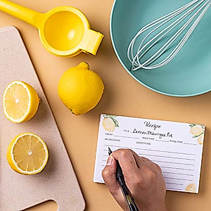 Heart&Berry Lemon Recipe Cards 4x6 Double Sided - Set Of 50 Thick Recipe Cards