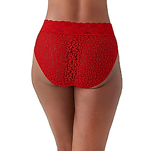 Wacoal Women's Halo Lace Hi Cut Brief Panty, Barbados Cherry, Large