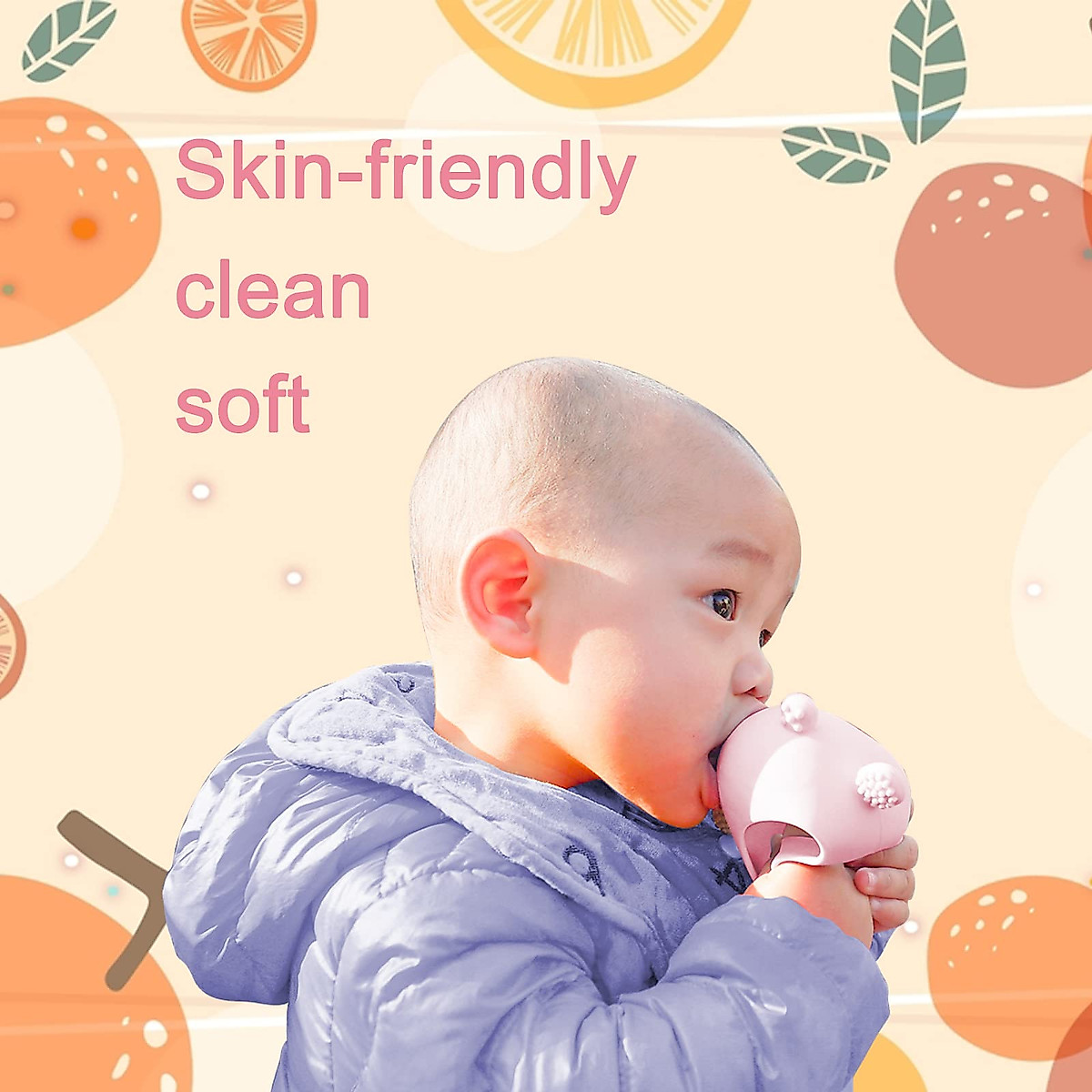 Baby Teething Toys,Baby Teether,Vcnoeo Anti-Drop Wrist Teether, Chewing Toys Suitable for Babies Over 3 Months Old,for Soothing Teething Pain (Caramel)