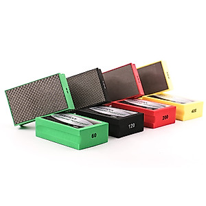 BSRTTOOL 4PCS Diamond Hand Polishing Pads Sanding Blocks Foam Backing for Tile Stone Marble Concrete Ceramics Granite Glass Wet Dry (4PCS)