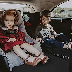 Koala Kloud 3 Height Travel Foot Rest - Gray Inflatable Foot Rest Pillow, Airplane Footrest for Flights, Car Seat, Airplane Bed for Toddler Airplane Travel Essentials Kids Accessories (Black)