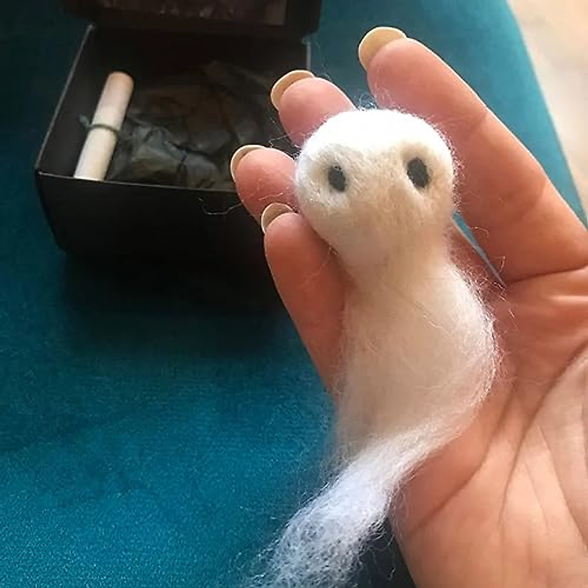Adopt a Ghost - Spooky Plush Ghost Stuff with Tiny Scroll, Halloween Adopt a Ghost Figurine, Ghost Felt Doll Halloween Plush Toys, for Ghost Stories, Spooky Movies, Halloween Decoration (Set of 1)