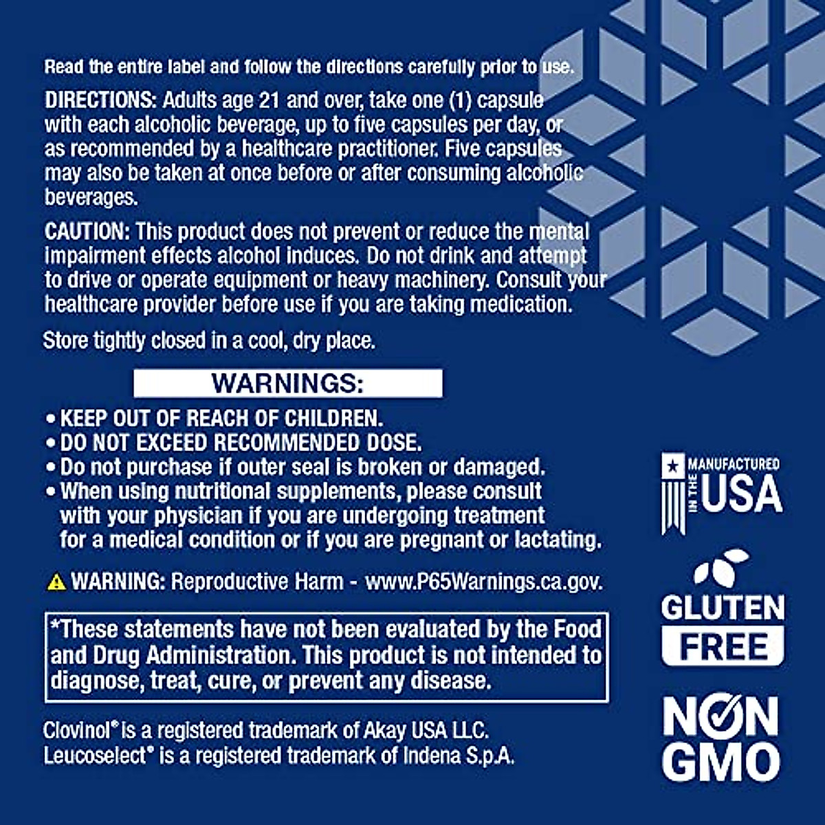 Life Extension Anti-Alcohol Complex - Hangover Relief Formula Supplement for Liver Health Support, Detox and Better Mornings After Drink - Gluten-Free, Non-GMO, Vegetarian - 60 Capsules