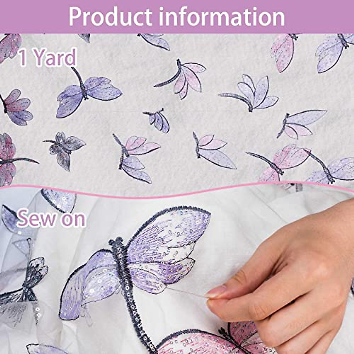 PAGOW Embroideries Tulle Mesh Sequined Fireflies Lace Fabric for Lady Dresses Costume for Table Cloth DIY Crafts Curtain Home Vintage Decor (Grey)