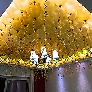 3/16 Inch Crimped Curling Ribbon Balloon Ribbon Spool 500 Yard for Christmas Balloons or Gift Wrapping(Metallic Gold)