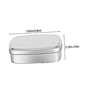 Zerodeko 4pcs Box Soap aluminum box storage bin with Aluminum Storage Cans small tins with lids empty tin Packaging Case cookie jars with lids travel soap holder Aluminum Cans Metal leaf