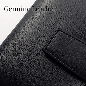 Bveyzi Women's Small Leather RFID Blocking Bifold Zipper Pocket Wallet Ladies Credit Card Slots Purse with id Window(Black)