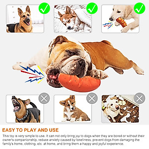 PLNRLOVELY 1PCS Dog Chew Squeaky Toys for Aggressive Chewers,Non-Toxic Tough Durable Interactive Dog Toys, Puppy Teeth Chew Sausage Stick Toy for Medium Large Breed
