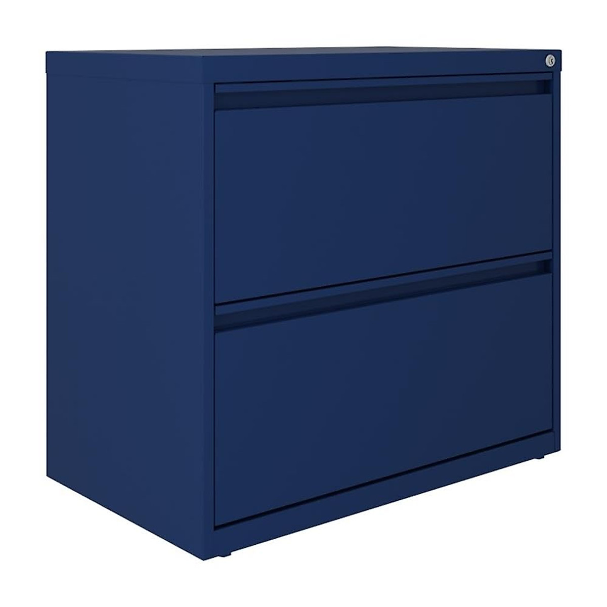 Hirsh 30" W 2 Drawer Metal Lateral File Cabinet Set Navy with Front to Back Rails, Fully Assembled