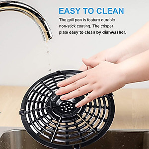 Air fryer Replacement Parts for Ninja AF101 AF161 AF150 Air Fryer, 8.2'' Round Food Grade Air Fryer Grill Pan Grill Plate Crisper Plate Accessories Tray Rack Compatible Ninja Foodie Pressure Cooker