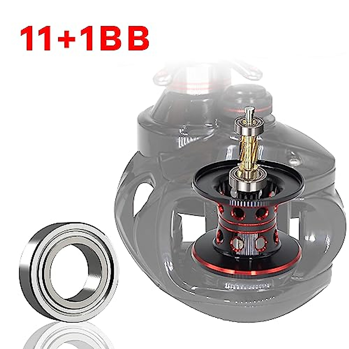 Fishdrops Baitcaster Reel 7.5 oz Light Weight & Smooth, 12.12LB Drag Magnetic Brake Baitcasting Reels, Gear Ratio 7.0:1 Affordable Low Profile Freshwater Bait Caster Fishing Reel