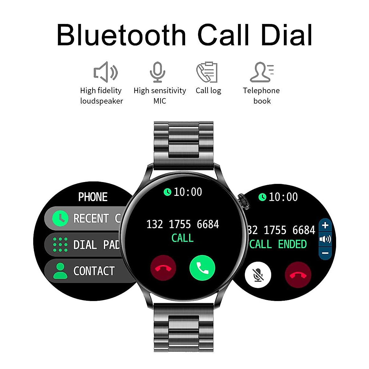 Smart Watches for Men Women Bluetooth Call Dial Waterproof Smartwatch Sports Fitness Watch Calories Steps Counter Mileage for Android iOS