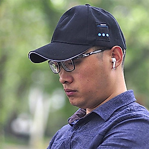 Lzcat Unisex Bluetooth Baseball Cap Sun Hat Smart Wireless Bluetooth Headset Sports Cap Music Speaker Mic Summer Cap (Grey)