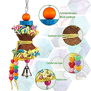 Bird Parakeet Toys Foraging Shredding Toys Parrot Cage Accessories Hanging Toys Bird Swing Bird Ladder for Parrots Lovebird Cockatiel Conure