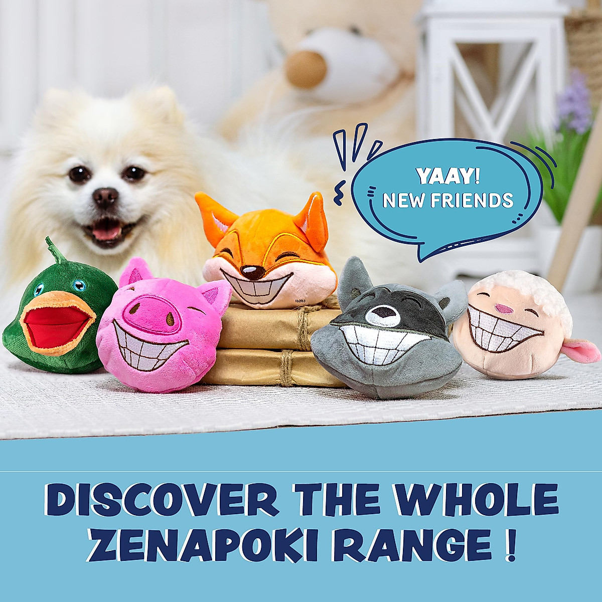 ZENAPOKI Dog Toys for Aggressive Chewers (3in1) - Squeaky Dog Toys Interactive - Dog Toys for Medium Dogs, Large & Small Breeds - Puppy Teething Chew Dog Toy - Juguetes Perros - Sheep