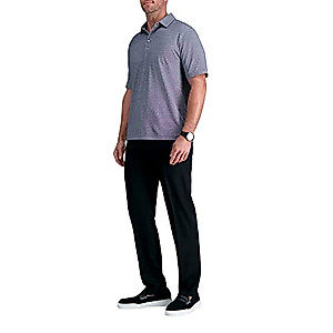 Haggar Men's Short Sleeve Stretch Polo, Medium Grey