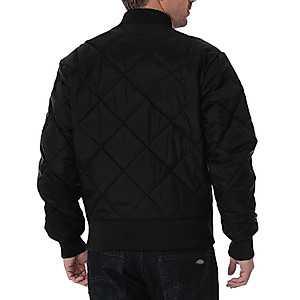 Dickies Men's Water Resistant Diamond Quilted Nylon Jacket, Black, Medium