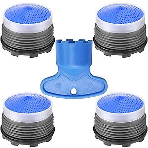 BOETOADG 4PCS Cache Aerator M18.5, Plug-In Faucet Aerator Faucet Restrictor Replacement Parts for Kitchen Cache Aerator Bathroom Sink Aerator with Key Removal Wrench Tool, 1.5GPM, 18.5mm/0.73inch