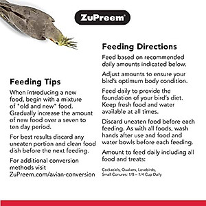 ZuPreem Natural Pellets Bird Food for Medium Birds, 2.5 lb (Pack of 2) - Daily Nutrition, Made in USA for Cockatiels, Quakers, Lovebirds, Small Conures