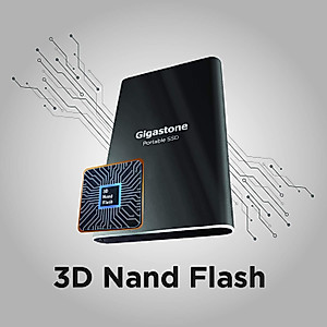 Gigastone 2TB External SSD Read Speed 500MB/s USB 3.2 Type-C External Solid State Drive Portable, 3D NAND Ultra Slim Metal, for PS4 PC Laptop Mac Windows Linux Android Xbox One Smart TV