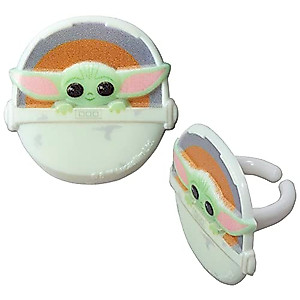 DECOPAC Star Wars The Mandalorian The Child Rings, Cupcake Decorations, Food Safe Cake Toppers – 24 Pack