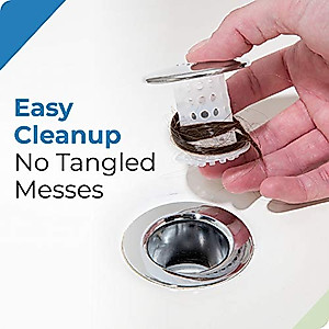 TubShroom Tub Drain Hair Catcher, 2 Pack, Chrome – Drain Protector and Hair Catcher for Bathroom Drains, Fits 1.5” – 1.75” Bathtub and Shower Drains