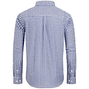 Alimens & Gentle Men's Plaid Button Down Shirts Cotton Long Sleeve Dress Shirts Regular Fit Gingham Shirts