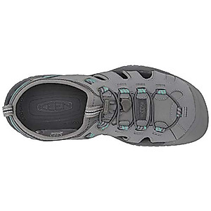 KEEN Womens SOLR High Performance Sport Closed-Toe Water Sandal Shoe, Light Gray/Ocean Wave , 10